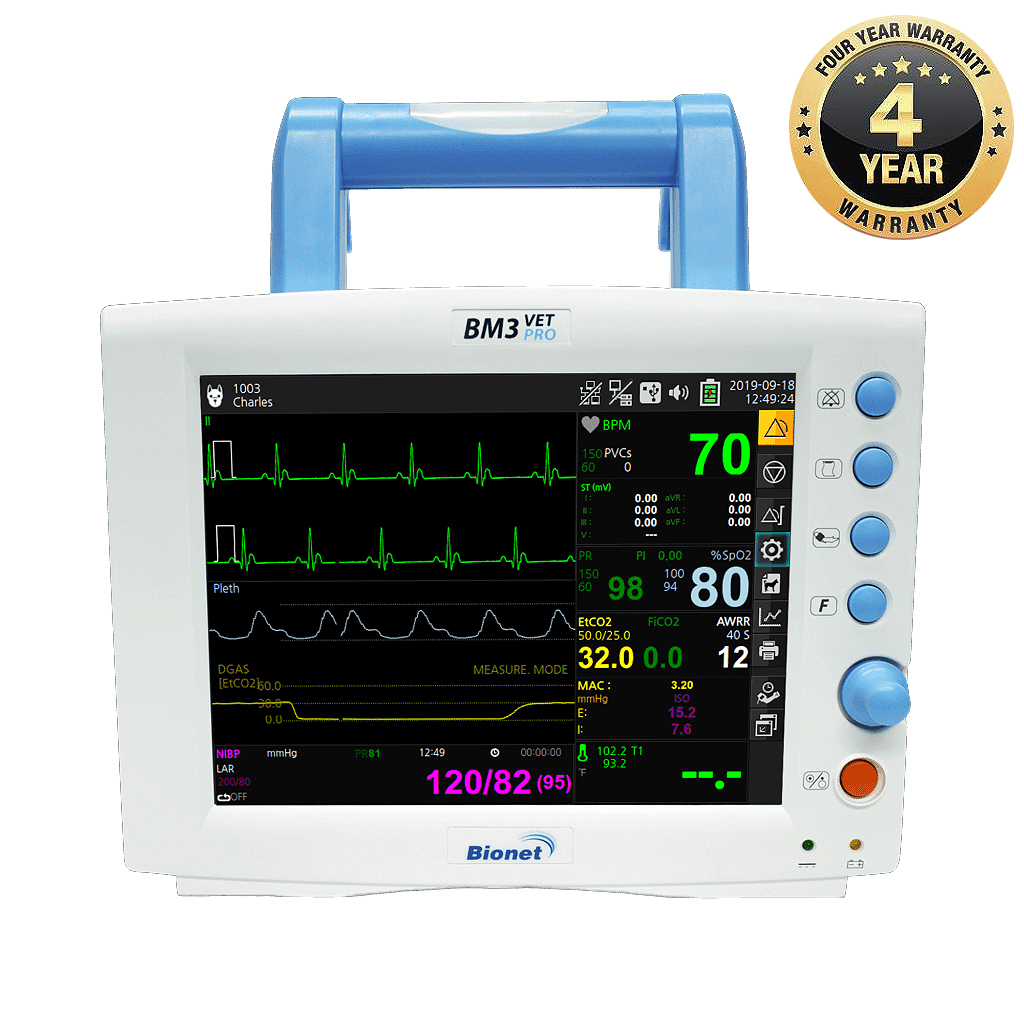 Bionet BM3 Vet PRO Touch Screen Veterinary Patient Monitor