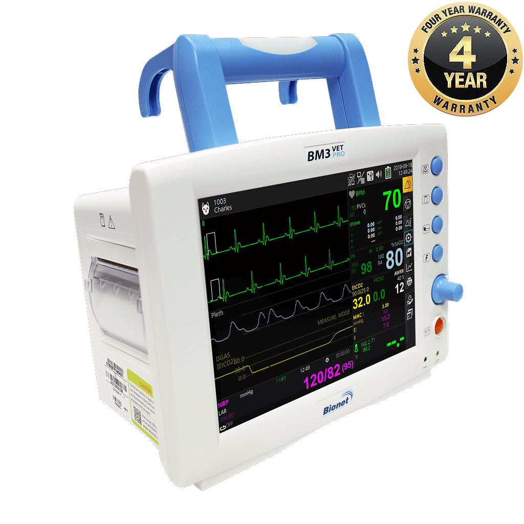 Bionet BM3 Vet PRO Touch Screen Veterinary Patient Monitor