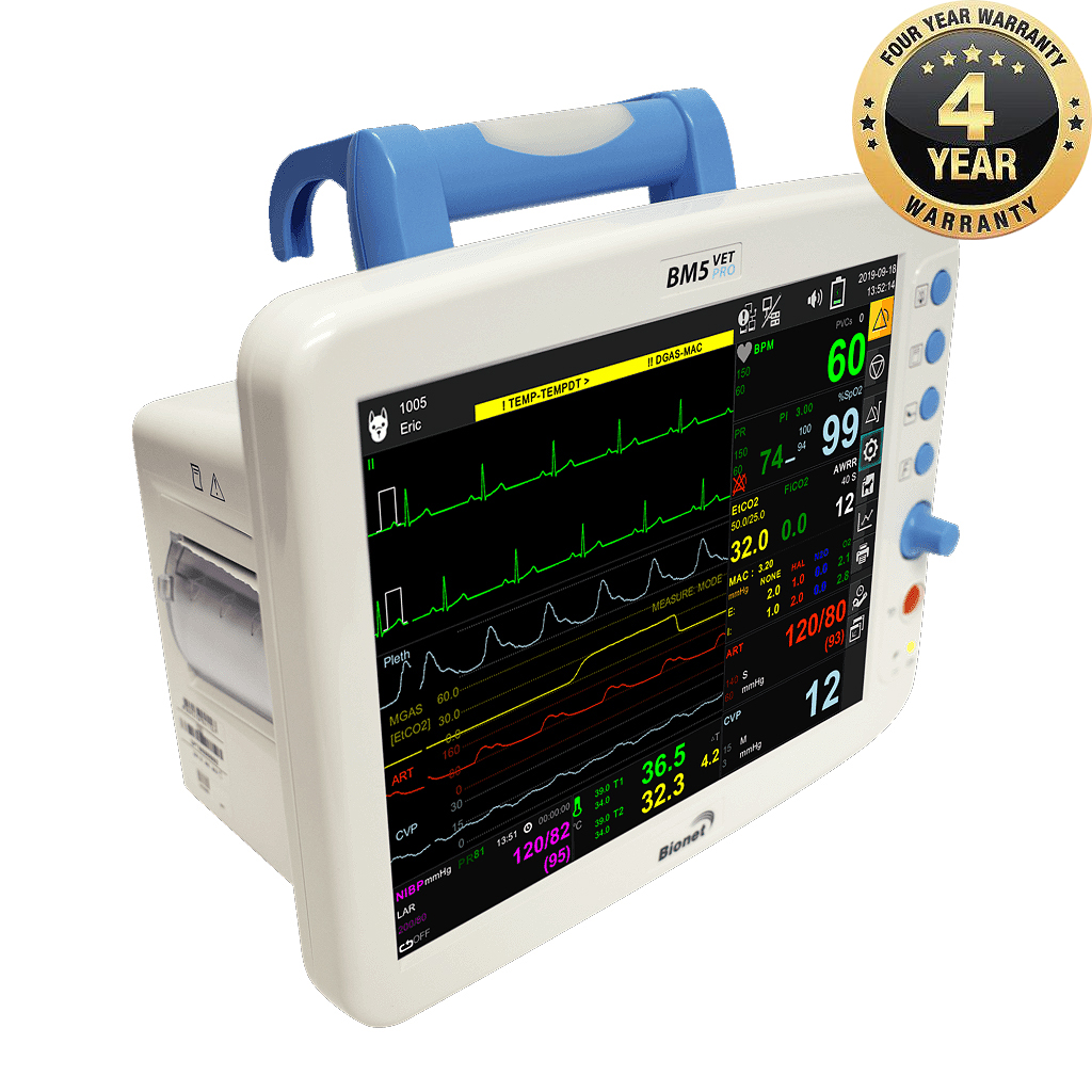 Bionet BM5 Vet PRO Multiparameter Veterinary Patient Monitor