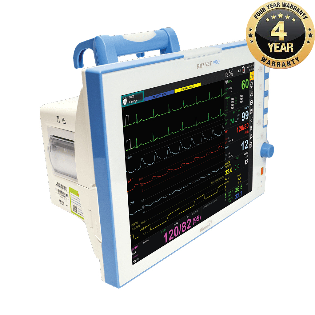 Bionet BM7 Vet PRO Multiparameter Patient Monitor for Veterinary Medicine