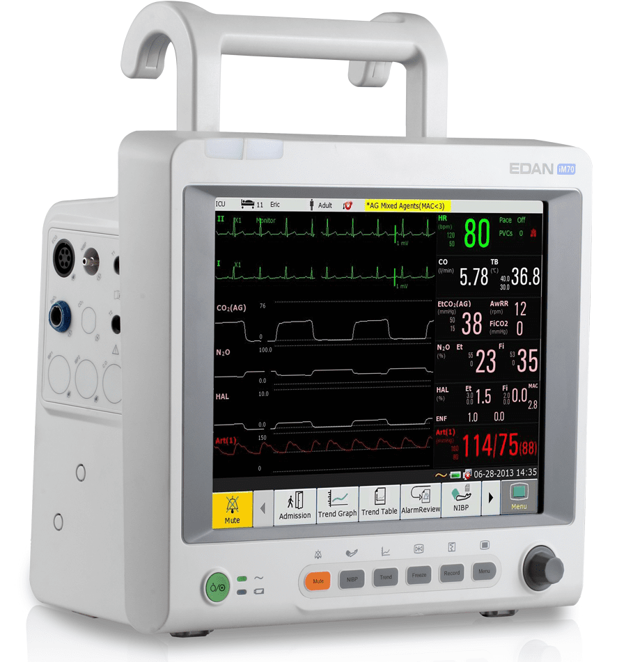 EDAN IM70 Patient Monitor | ECG, NIBP, SpO2, Resp., Temp., *ETCO2