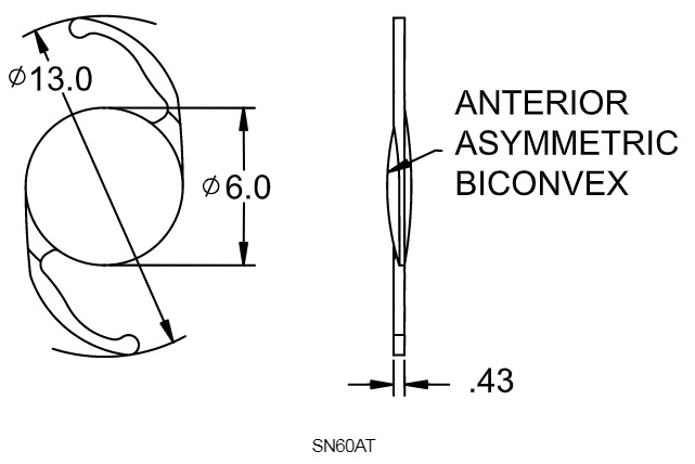 Alcon SN60AT spherical AcrySof, sold as EACH, special order, allow 10 ...