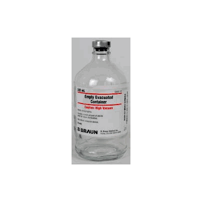 Evacuated Container, 500 mL IV Evacuated Glass Jar with Stopper, sold ...