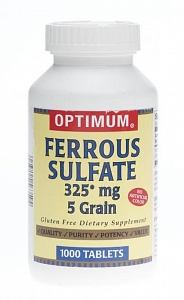 Ferrous Sulfate 325mg Tab 1000/Bt