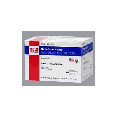 Nebulizer Vial Inhalation Solution 2.25% 0.5mL, S-2 Racepinephrine Inh ...