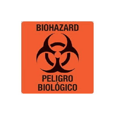 Warning Label Biohazard Biohazard Peligro Biologico Fluorescent Red 3 X ...