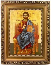The Christ Blessing, Wooden Frame Gold Foil Icon with Stand - at Holy ...