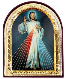 Divine Mercy, Arched Icon with Stand - at Holy Trinity Store