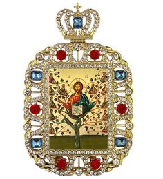 Jesus Christ The Tree of Life Vine, Jeweled Framed Greek Byzantine Icon ...