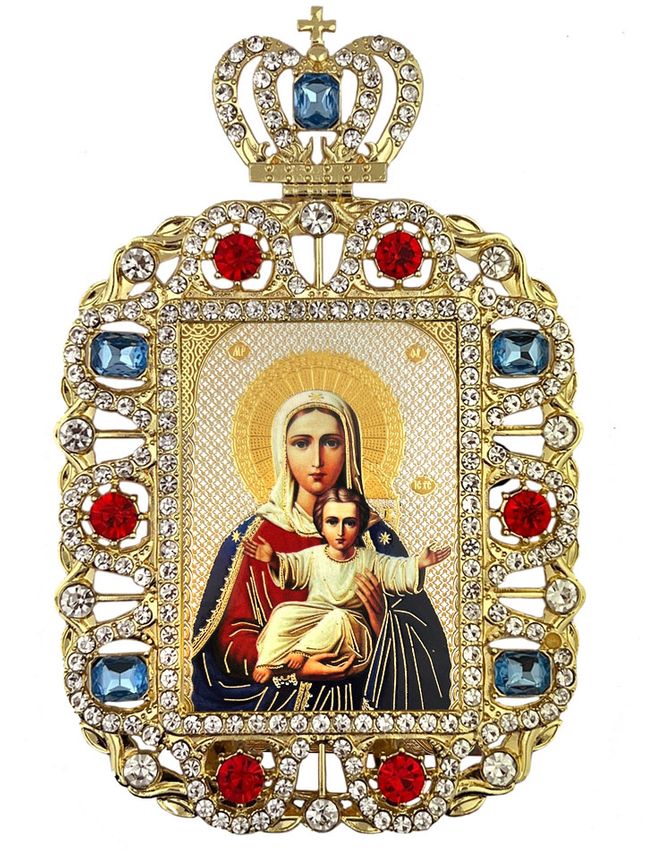 Virgin Mary "I am With You", Jeweled Framed Icon With Crown - at Holy ...