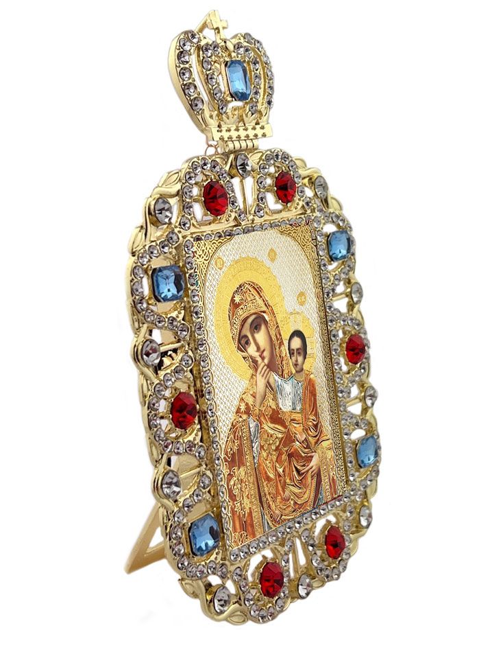 Virgin Mary "Joy and Consolation", Jeweled Framed Icon With Crown - at ...