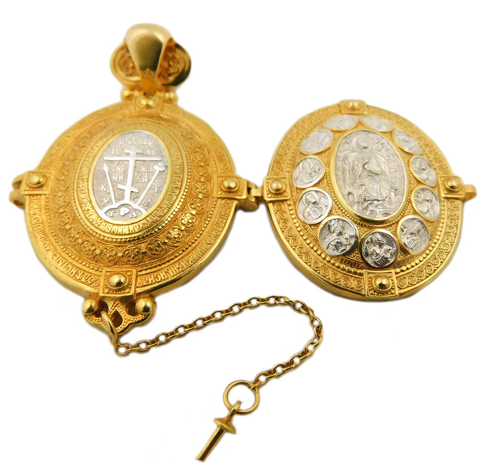 Locket Panagia Christ/Apostles Opens to Christ & Virgin Mary - at Holy ...