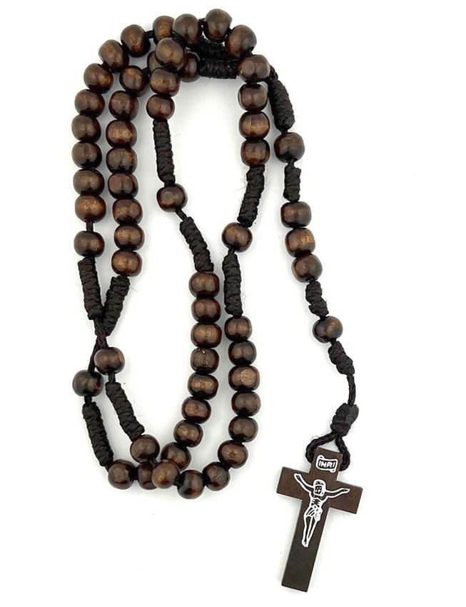 Prayer Rope with Dark Olive Rosary Beads and Cross - at Holy Trinity Store
