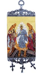 Resurrection of Christ, Textile Art Tapestry Icon Banner, ~10" - at ...