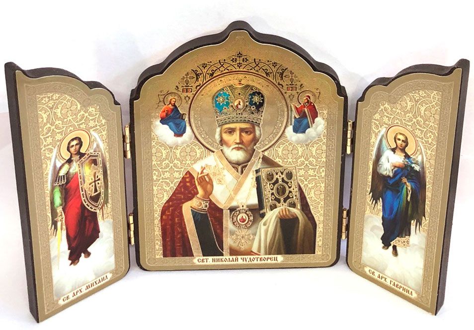 St Nicholas / Archangels Michael and Gabriel, Triptych - at Holy Trinity Store