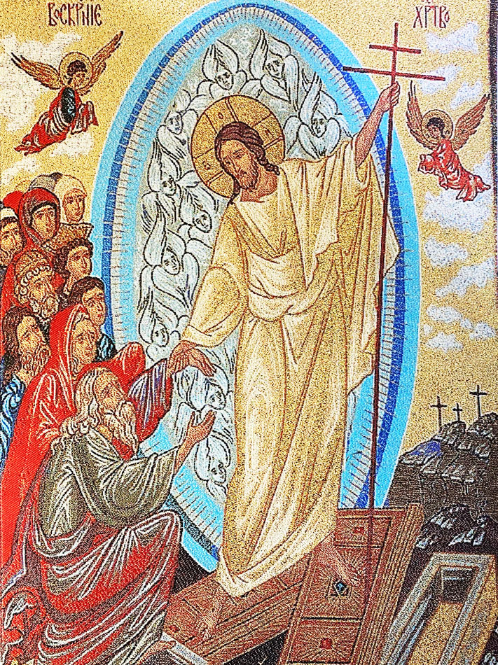Resurrection of Christ, Textile Art Tapestry Icon Banner Large - at ...