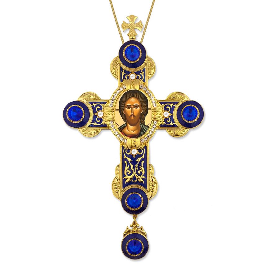 Jesus Christ, Greek Icon in Byzantine Styled Cross Ornament - at Holy ...