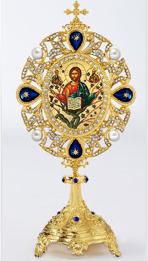 Christ The Tree of Life Vine, Greek Icon in Pearl Jeweled Shrine - at ...