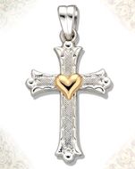 Two Tone: Sterling Silver (925) and 14 Kt Gold Accent Crosses - at Holy ...