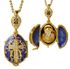 Virgin Mary & Child Locket, Sterling Silver, Gold Plated, Blue - at ...