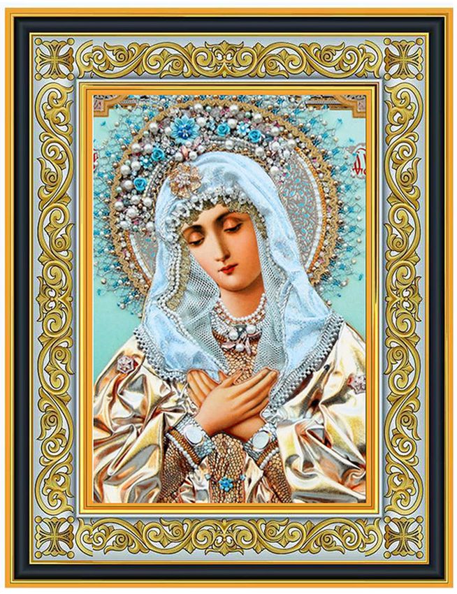 Virgin Mary Extreme Humility, Framed Orthodox Icon with Stand - at Holy ...