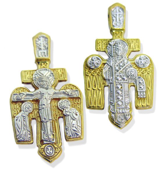 Winged Angel, Engraved Orthodox Cross - at Holy Trinity Store