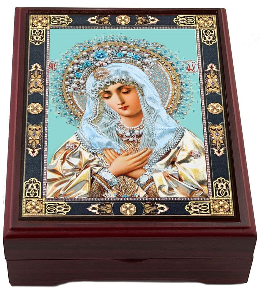 Virgin Mary Extreme Humility, Wooden Icon Keepsake Box - at Holy ...
