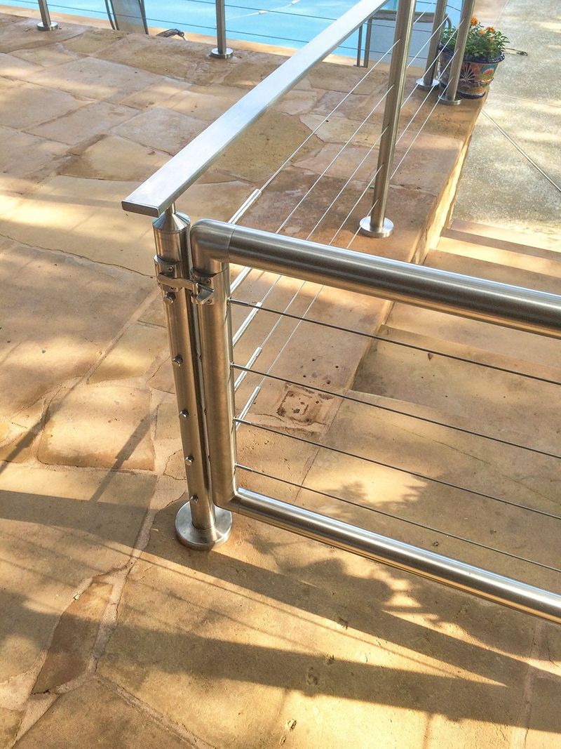 Cable Railing Gate - Stainless Round