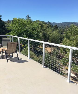 White Aluminum Cable Railing - Los Altos, CA