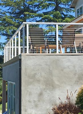 White Aluminum Cable Railing - Los Altos, CA