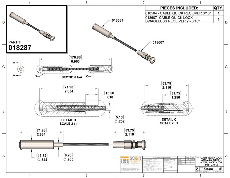 Cable Quick Lock Assembly Type 2 - Metal