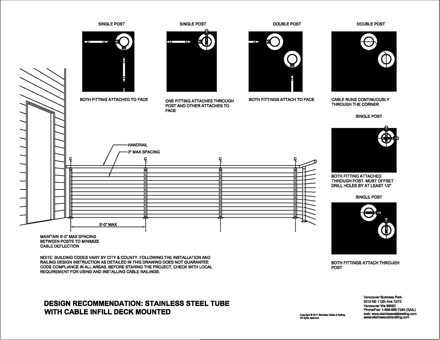 Cable Railing Specs - Stainless Round CableView™