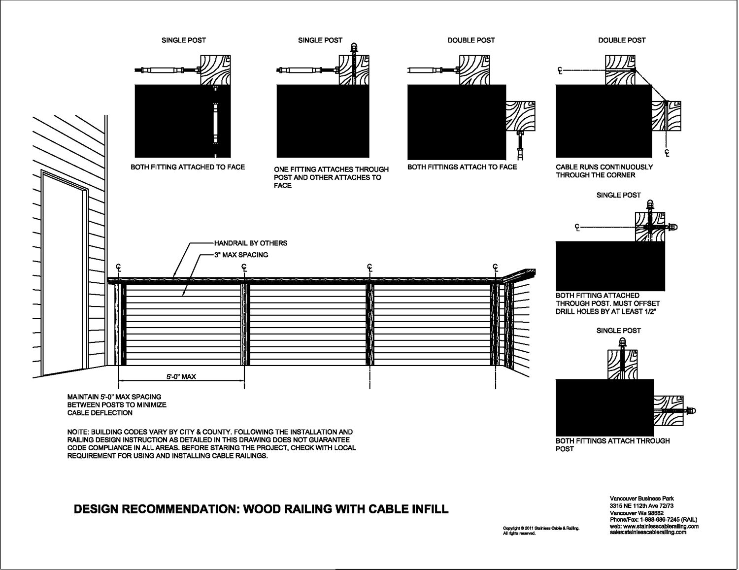 Cable Railing Specs - Wood CableView™