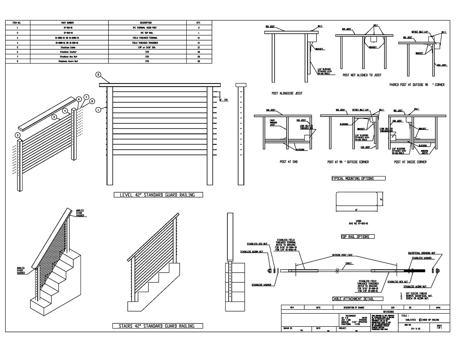 Cable Railing Specs - Wood CableView™