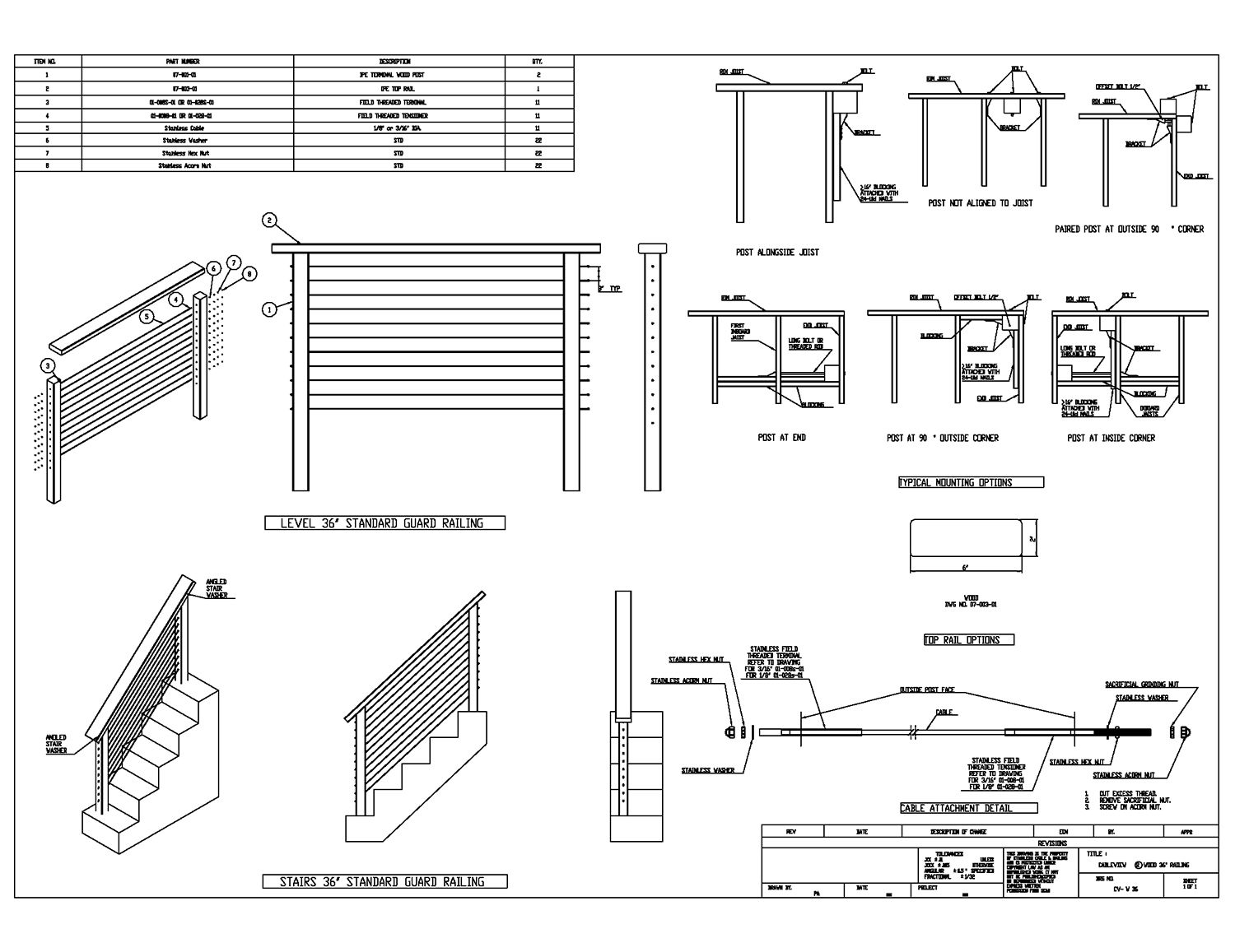 Cable Railing Specs - Wood CableView™