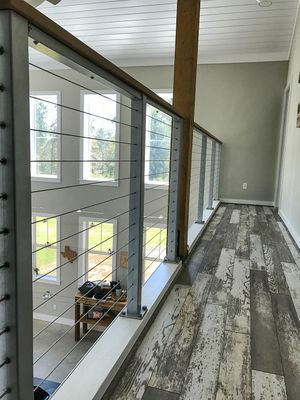 Cedar & Natural Aluminum Cable Railing - Montgomery, TX