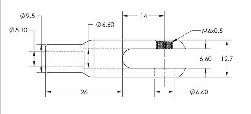 Steel Cable Railing Fixed Jaw Clevis With 1x19 Cable