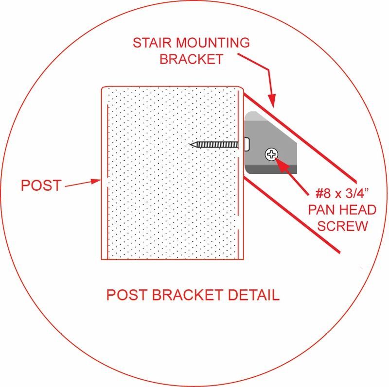 Mounting Bracket & Screws for Aluminum Post-to-Post Rail