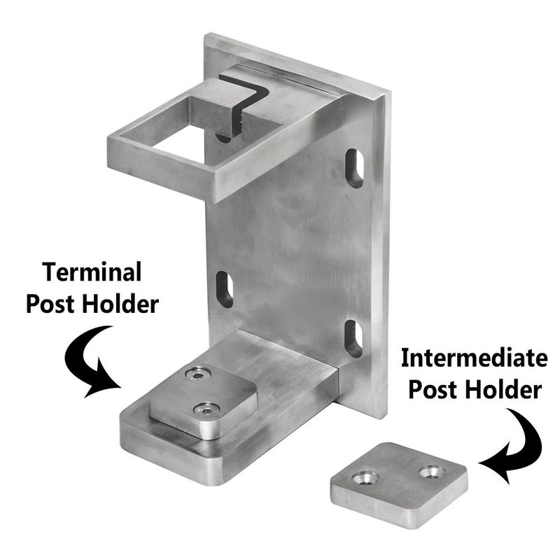 Stainless Steel Square Fascia Mount Post Bracket