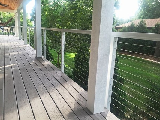 White Aluminum Cable Railing - Oconomowoc, WI