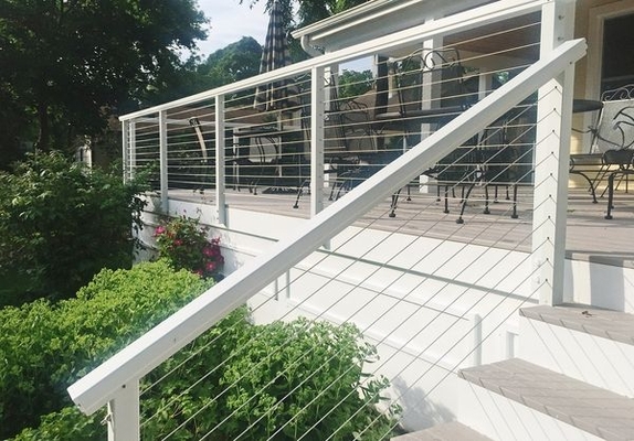 White Aluminum Cable Railing - Oconomowoc, WI