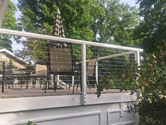 White Aluminum Cable Railing - Oconomowoc, WI