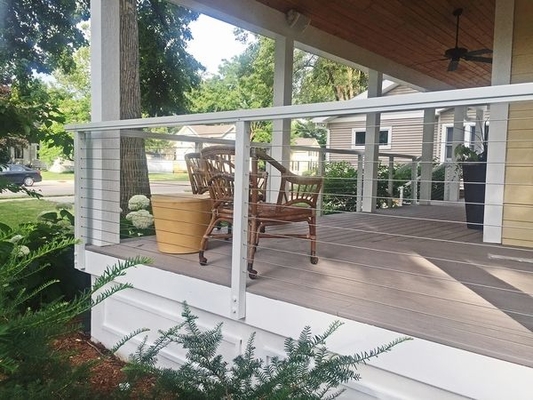 White Aluminum Cable Railing - Oconomowoc, WI