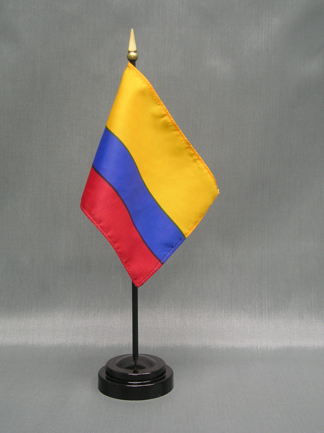 Colombia small mini 4"x6" stick flags, Colombian 4x6 miniature desk ...