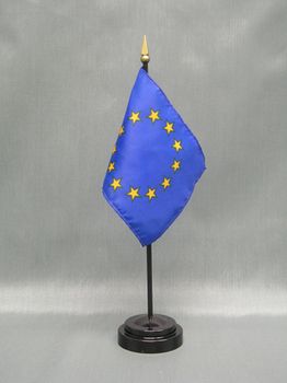 European Union small mini little 4"x6" stick flags, EU 4x6 miniature ...