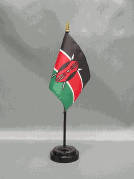 Kenya small little mini 4"x 6" stick flags, Kenyan 4x6 miniature desk ...