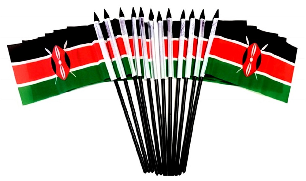 Kenya cheap small mini 4"x6" little stick flags, Kenyan 4x6 waving ...