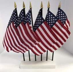 United States of America small little mini 4"x 6" stick flags, American ...