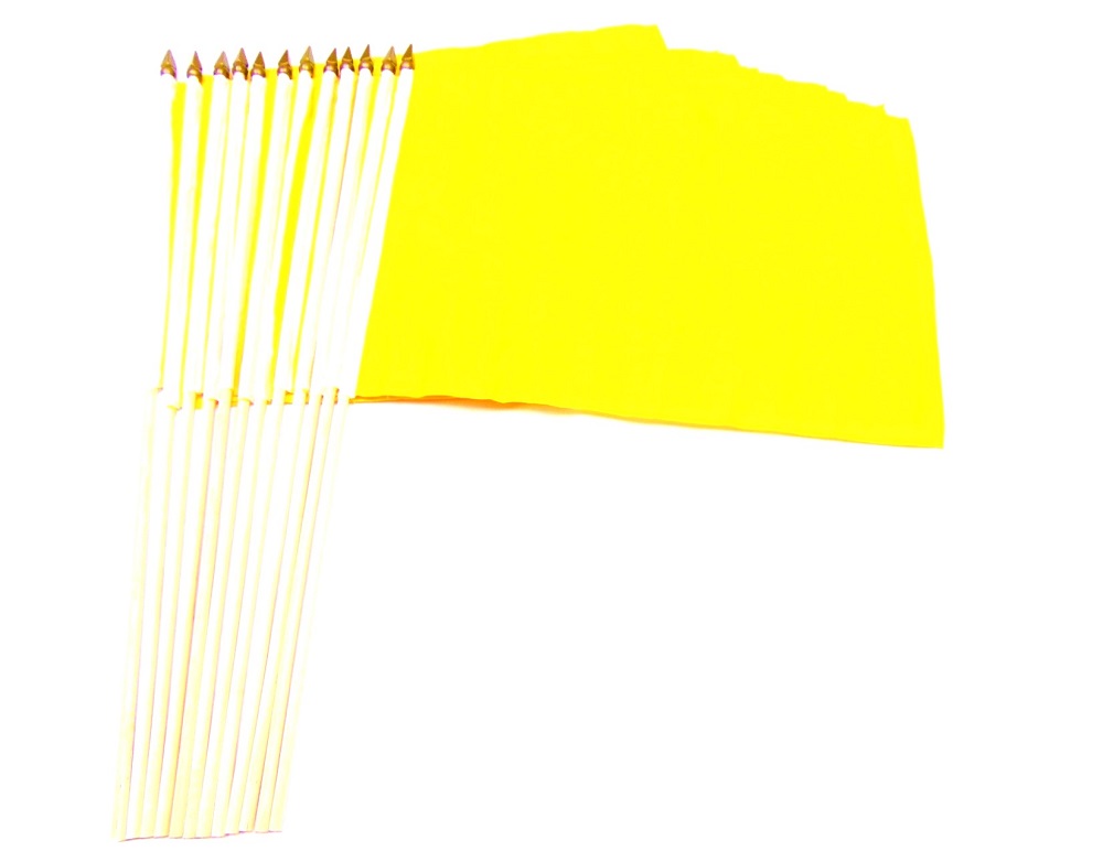 12" x 18" Solid Yellow Stick Flags - 12" x 18" Military, Solid Color ...