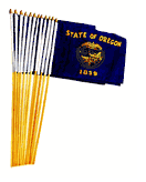 Miniature flags, miniature Oregon flag, Oregon desk flag, Oregon stick ...